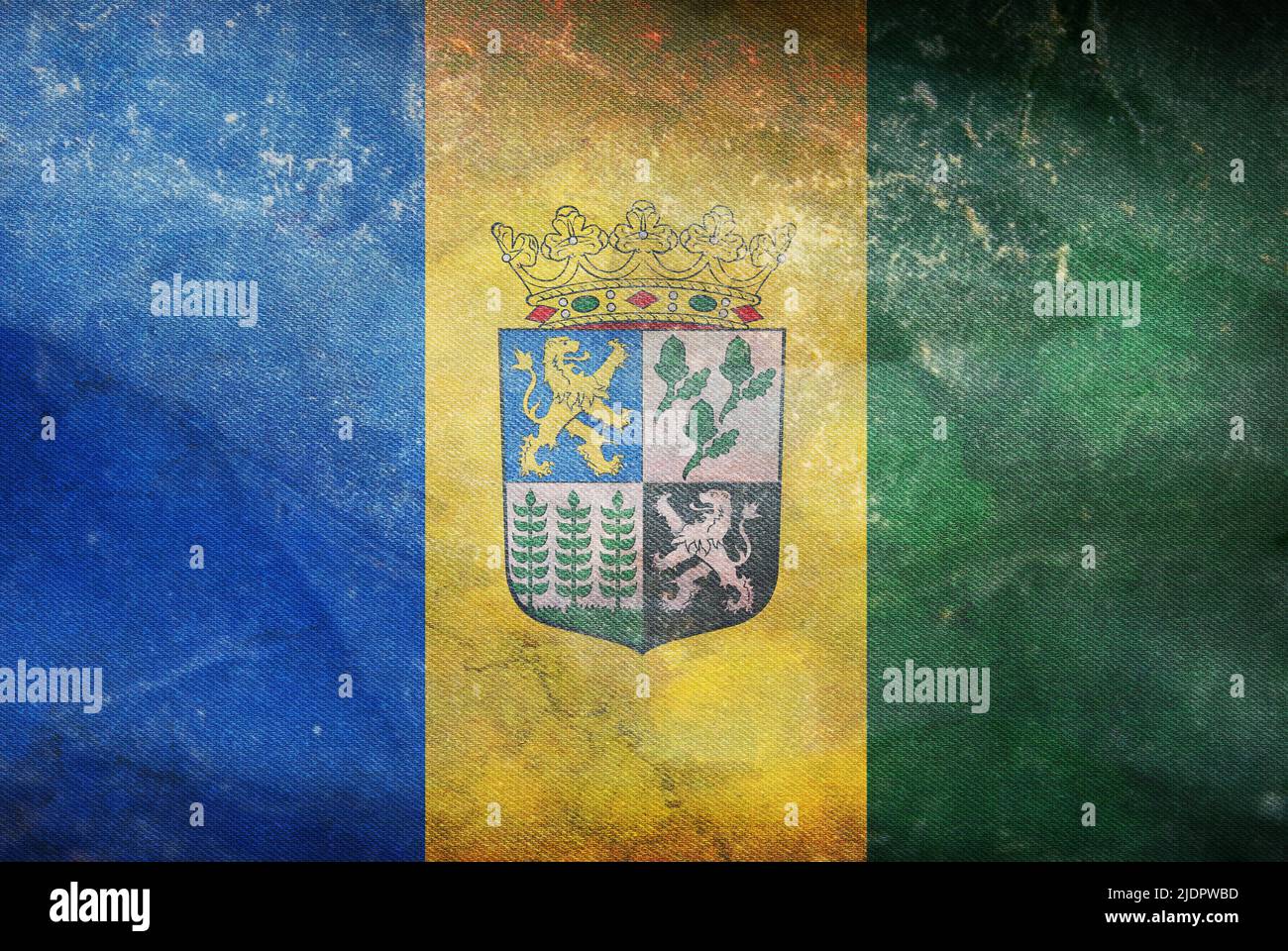 Top view of flag Castricum, Netherlands. retro flag with grunge texture ...