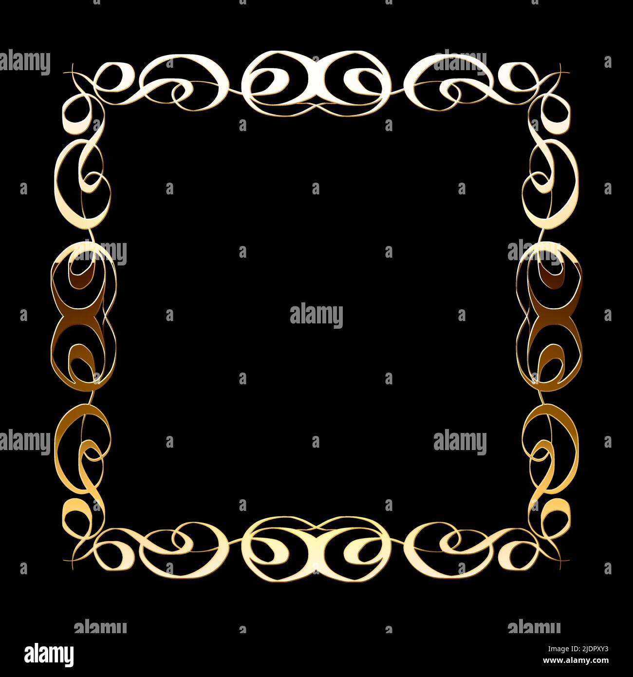 Vector luxury golden frame. Ornamental shiny gold decorative design ...