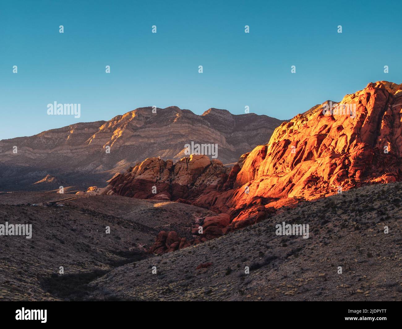 Red Rock Canyon National Conservation Area golden hour as the setting ...