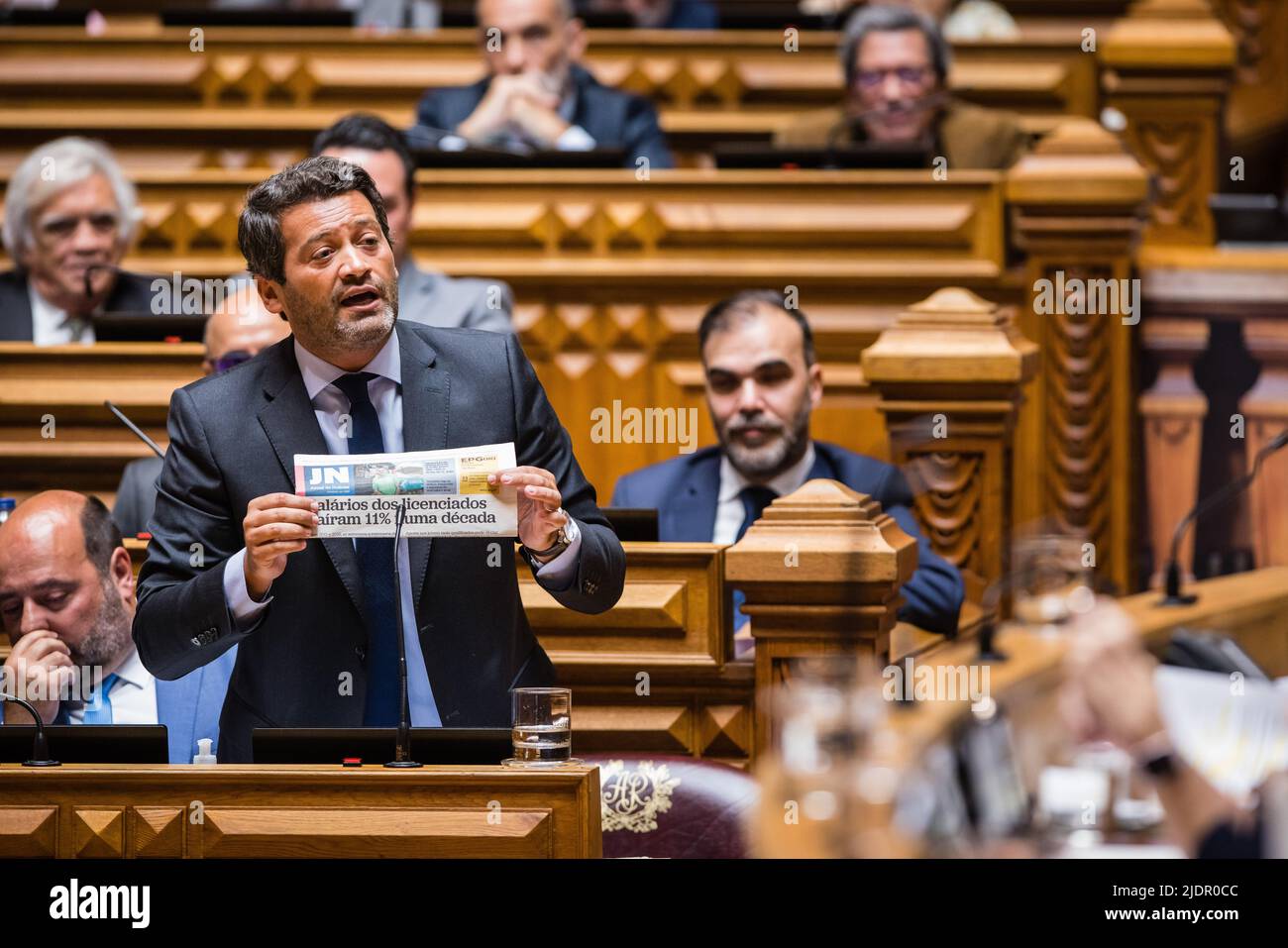 Andre Ventura, CHEGA leader, speaks during the general policy debate in ...