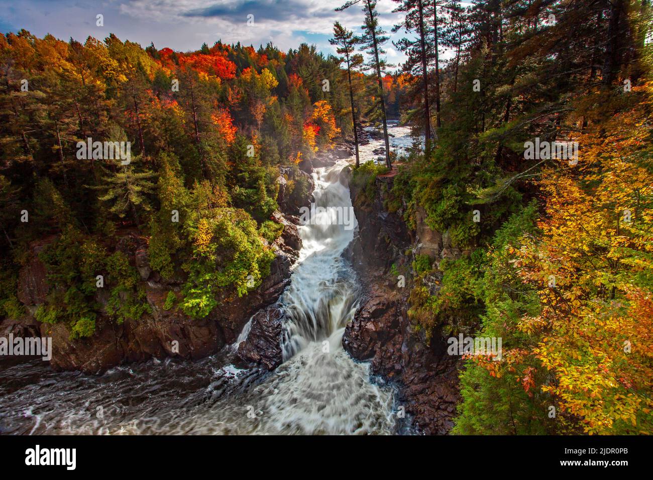 60 ft high Dorwin Falls on the Ouareau River in Parc des Chutes-Dorwin ...