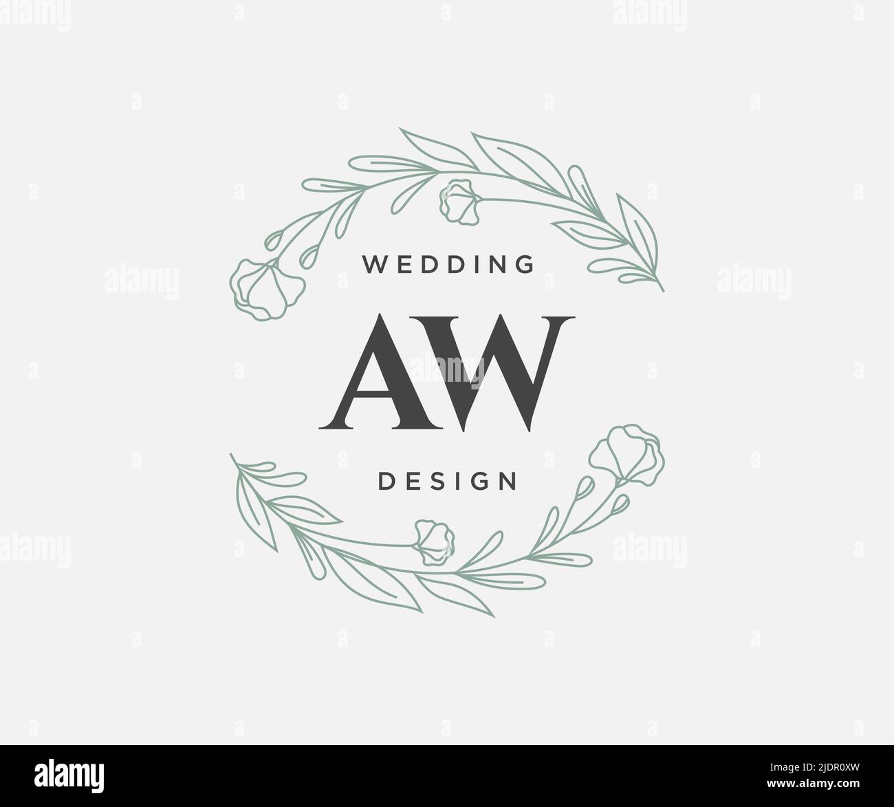 AW Initials letter Wedding monogram logos collection, hand drawn modern ...