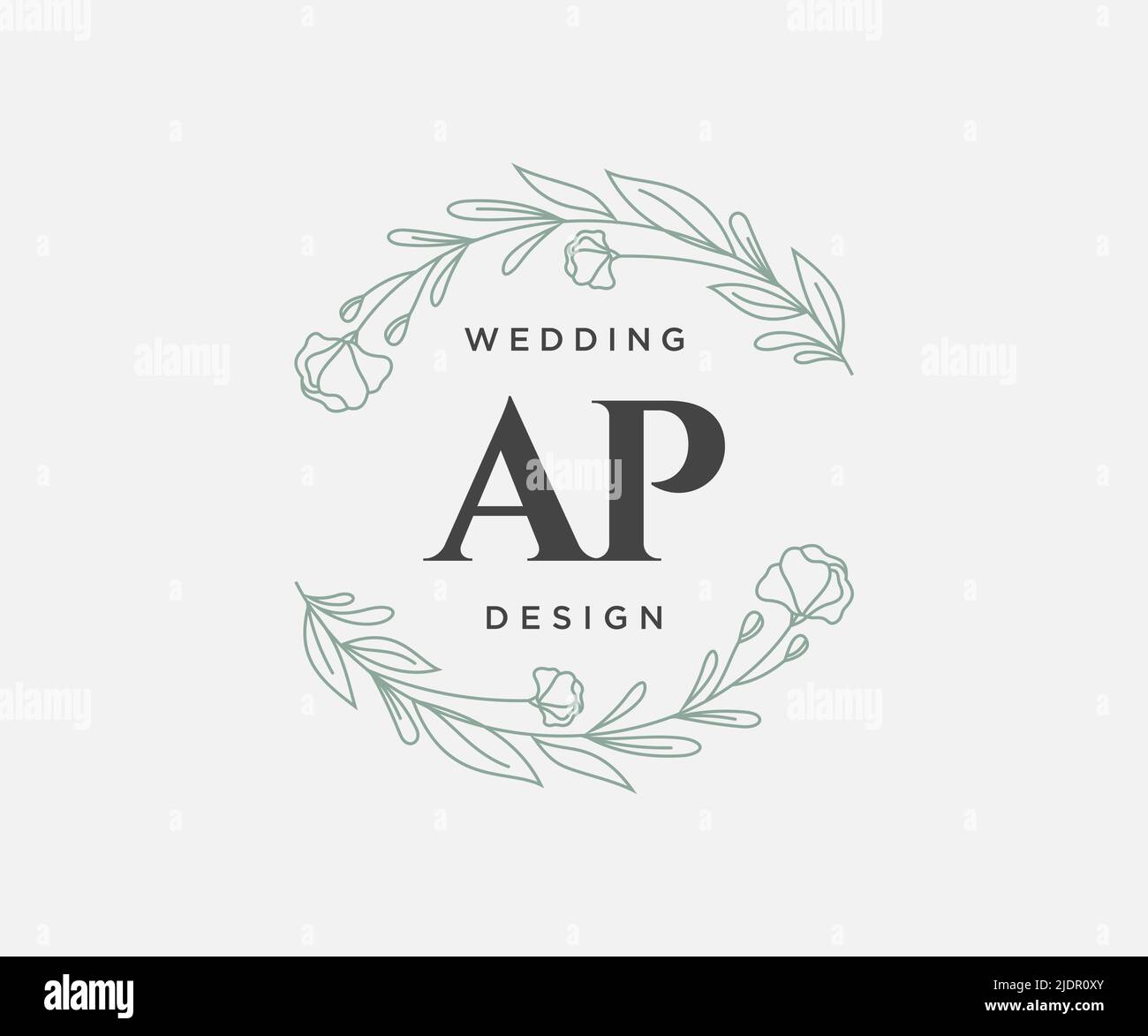 AP Initials letter Wedding monogram logos collection, hand drawn modern ...