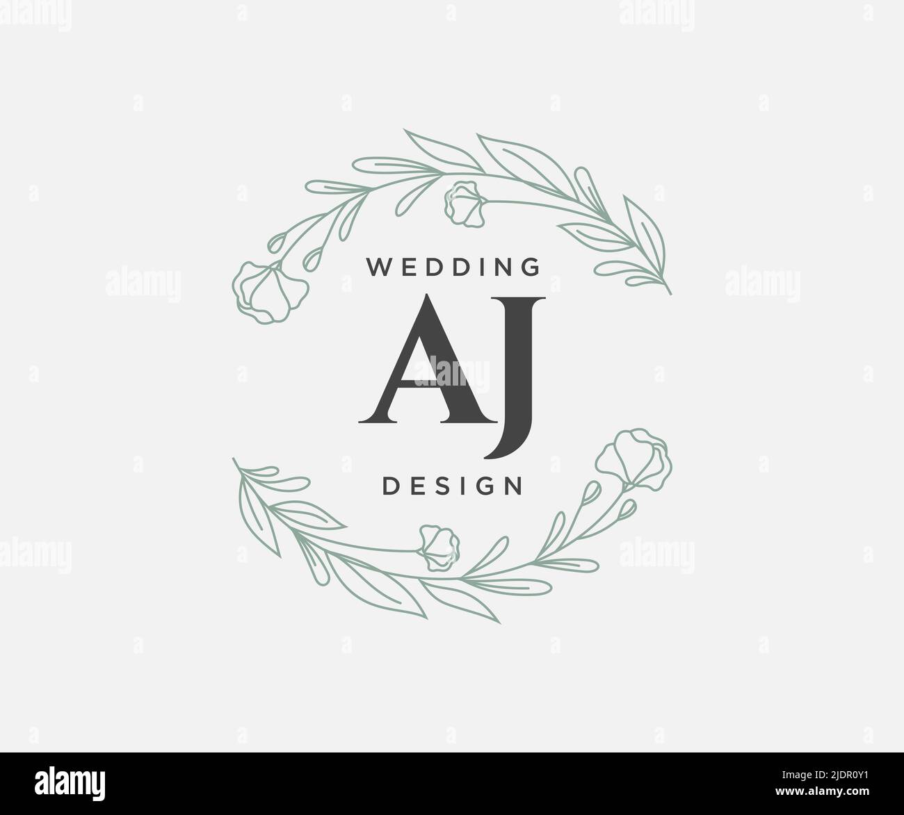 AJ Initials letter Wedding monogram logos collection, hand drawn modern ...