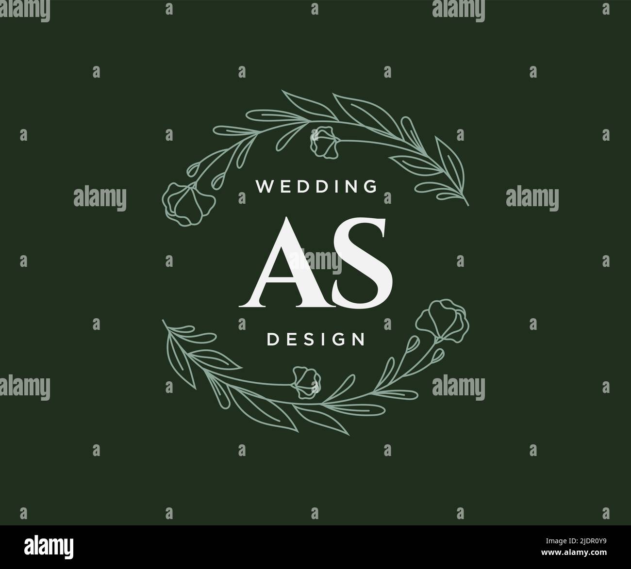 AS Initials letter Wedding monogram logos collection, hand drawn modern ...