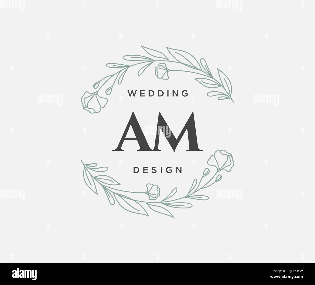 AM Initials letter Wedding monogram logos collection, hand drawn modern ...