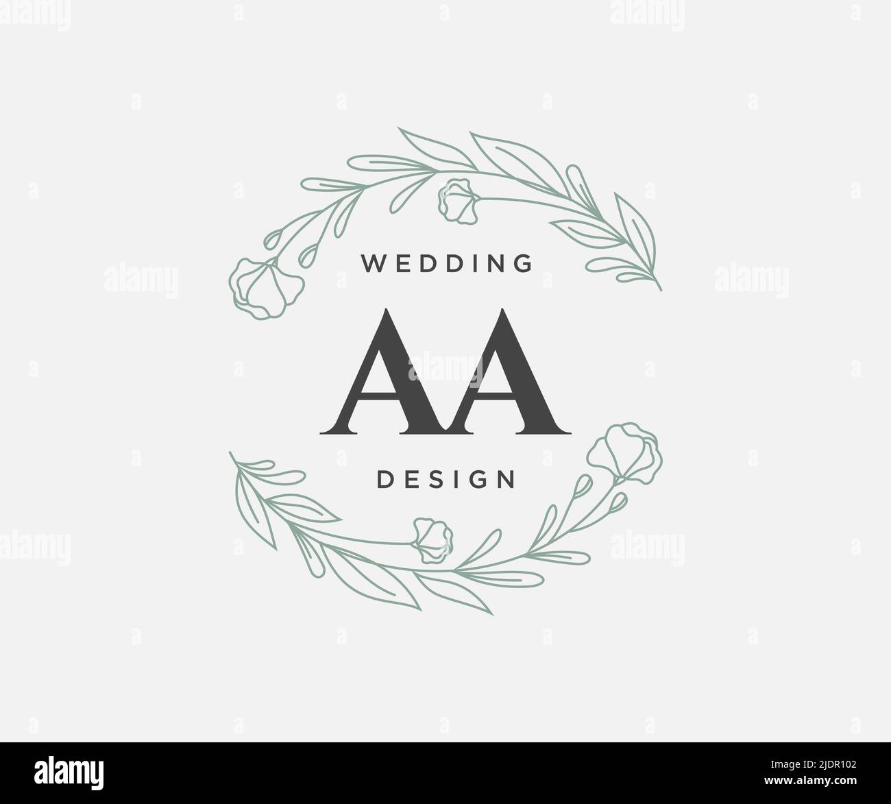 AA Initials letter Wedding monogram logos collection, hand drawn modern ...