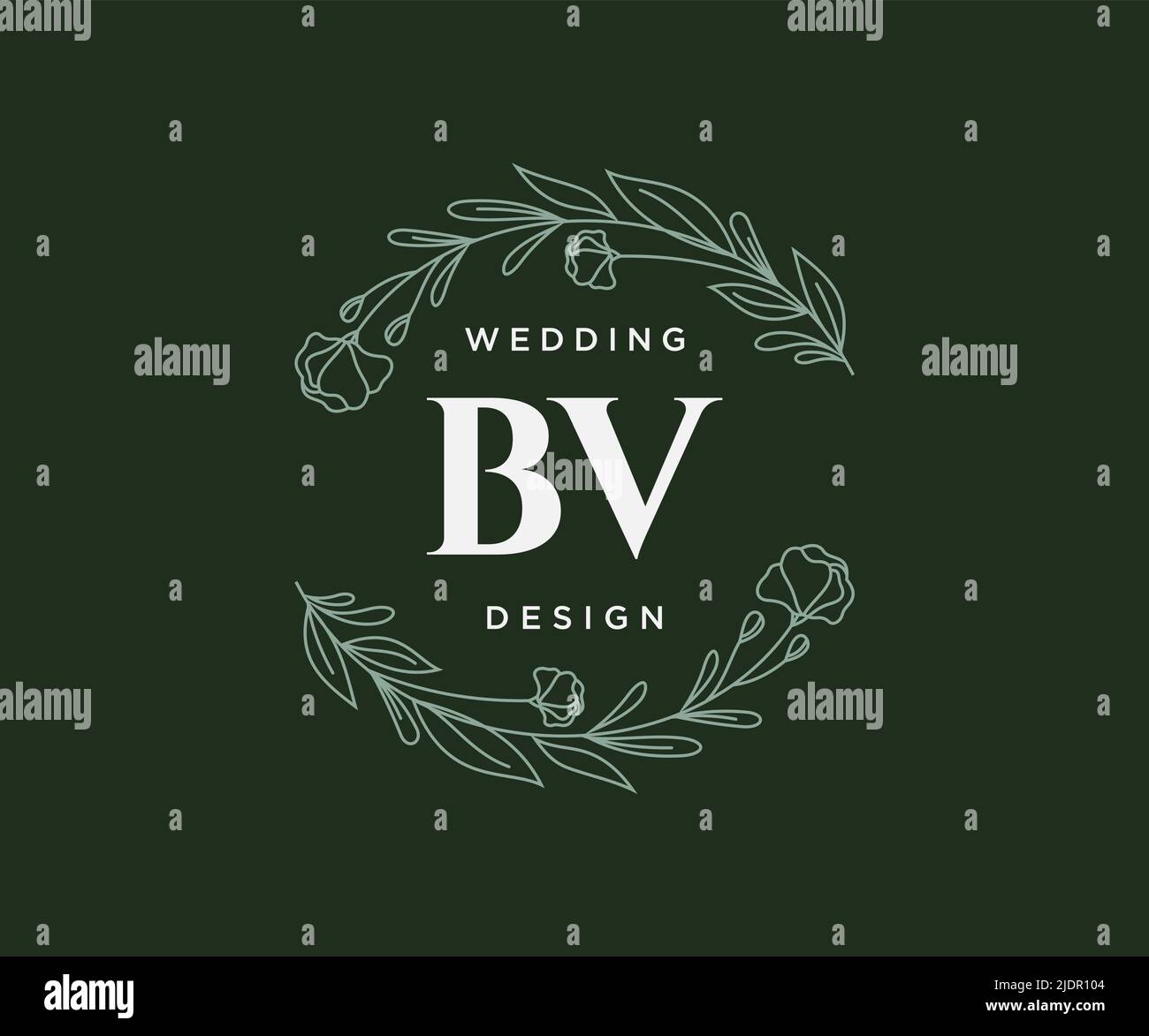 BV Initials letter Wedding monogram logos collection, hand drawn modern ...