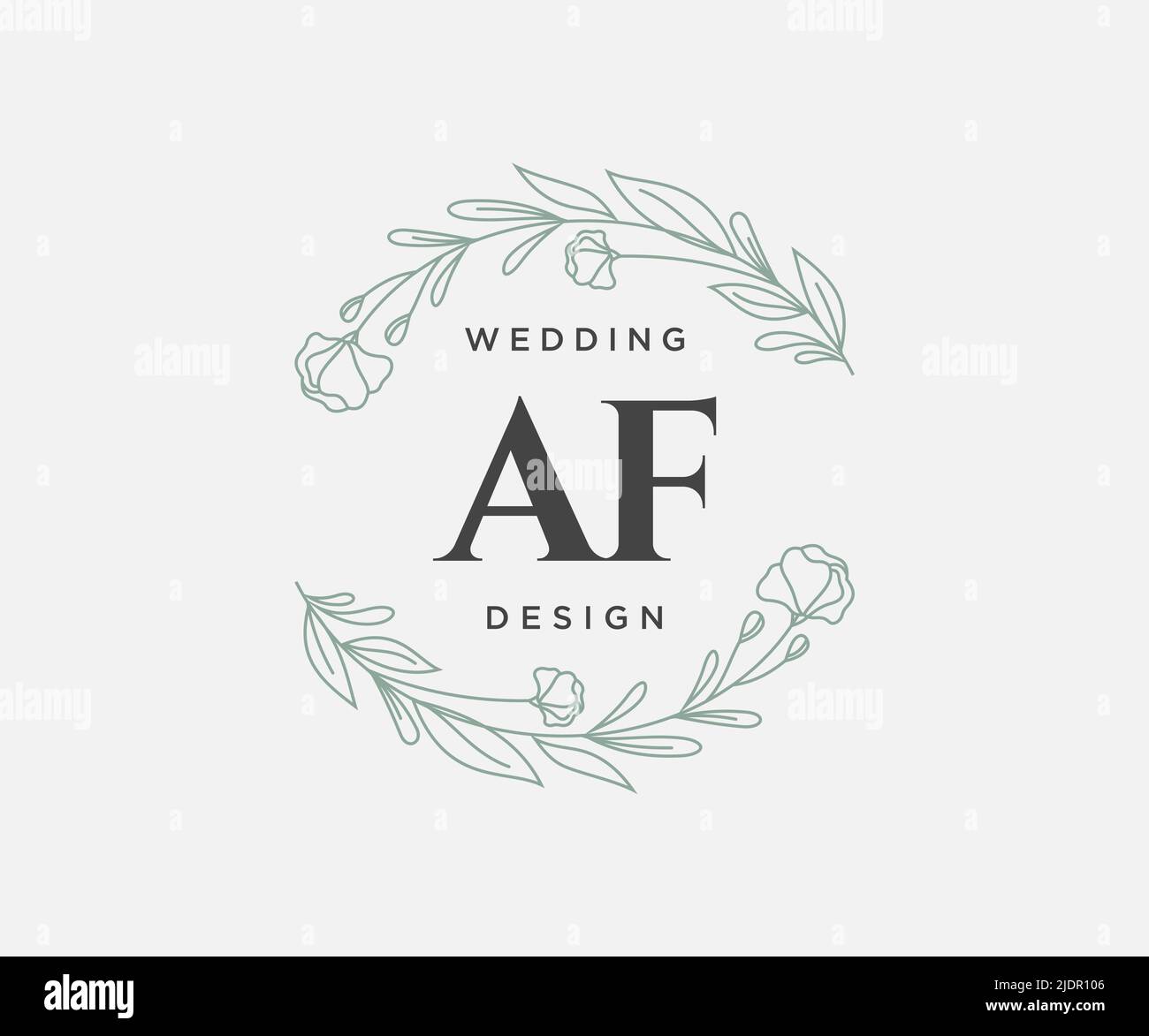 AF Initials letter Wedding monogram logos collection, hand drawn modern ...