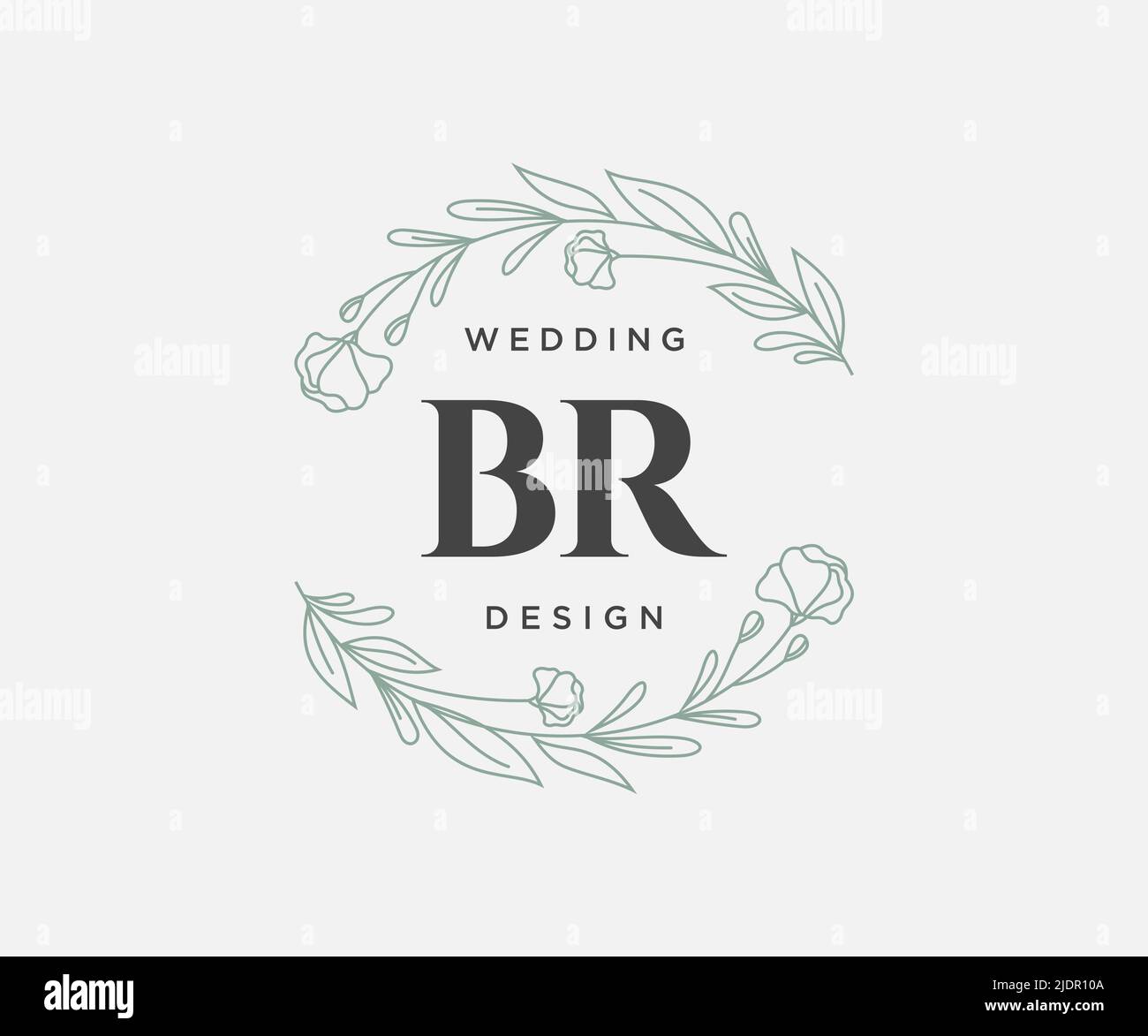 BR Initials letter Wedding monogram logos collection, hand drawn modern ...