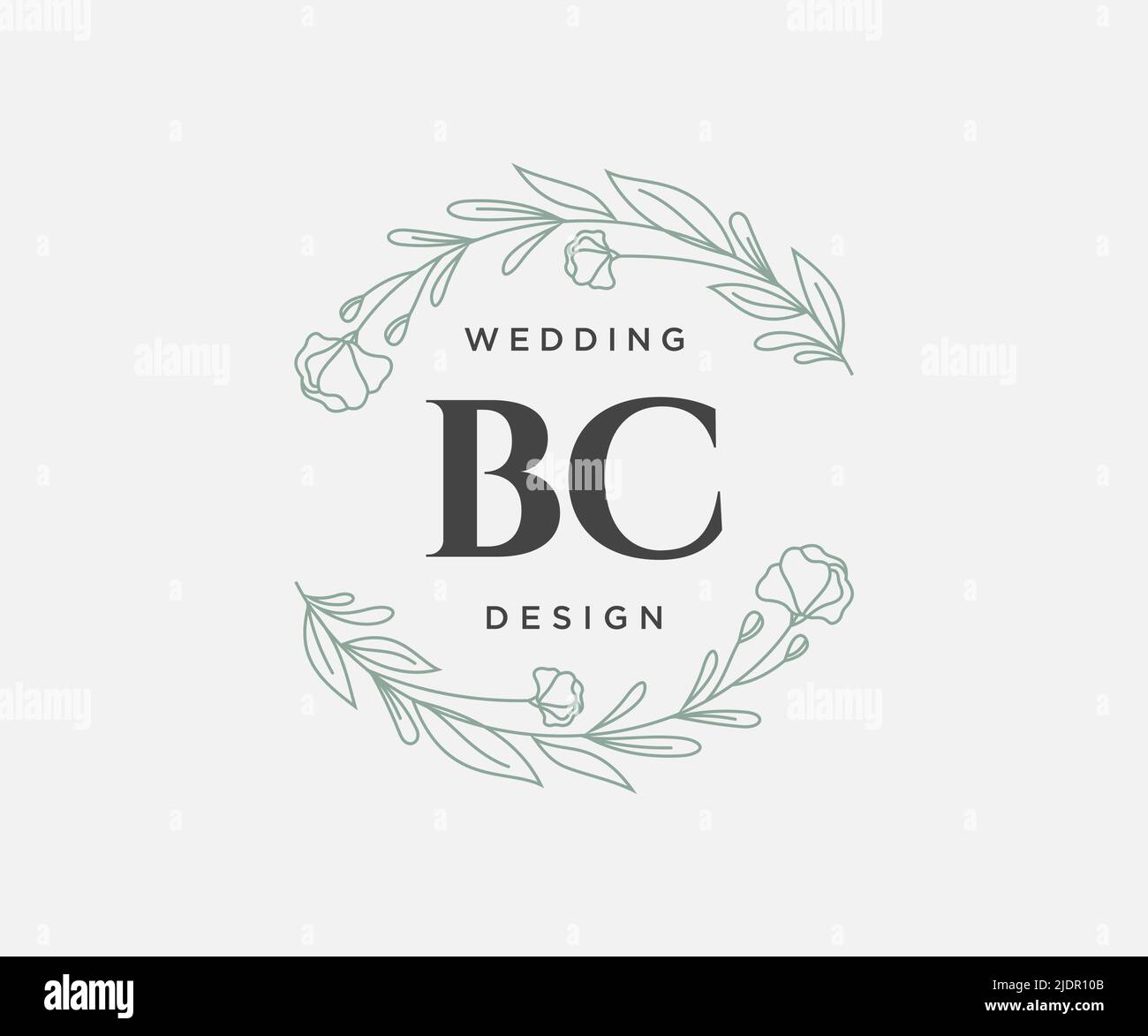 BC Initials letter Wedding monogram logos collection, hand drawn modern ...