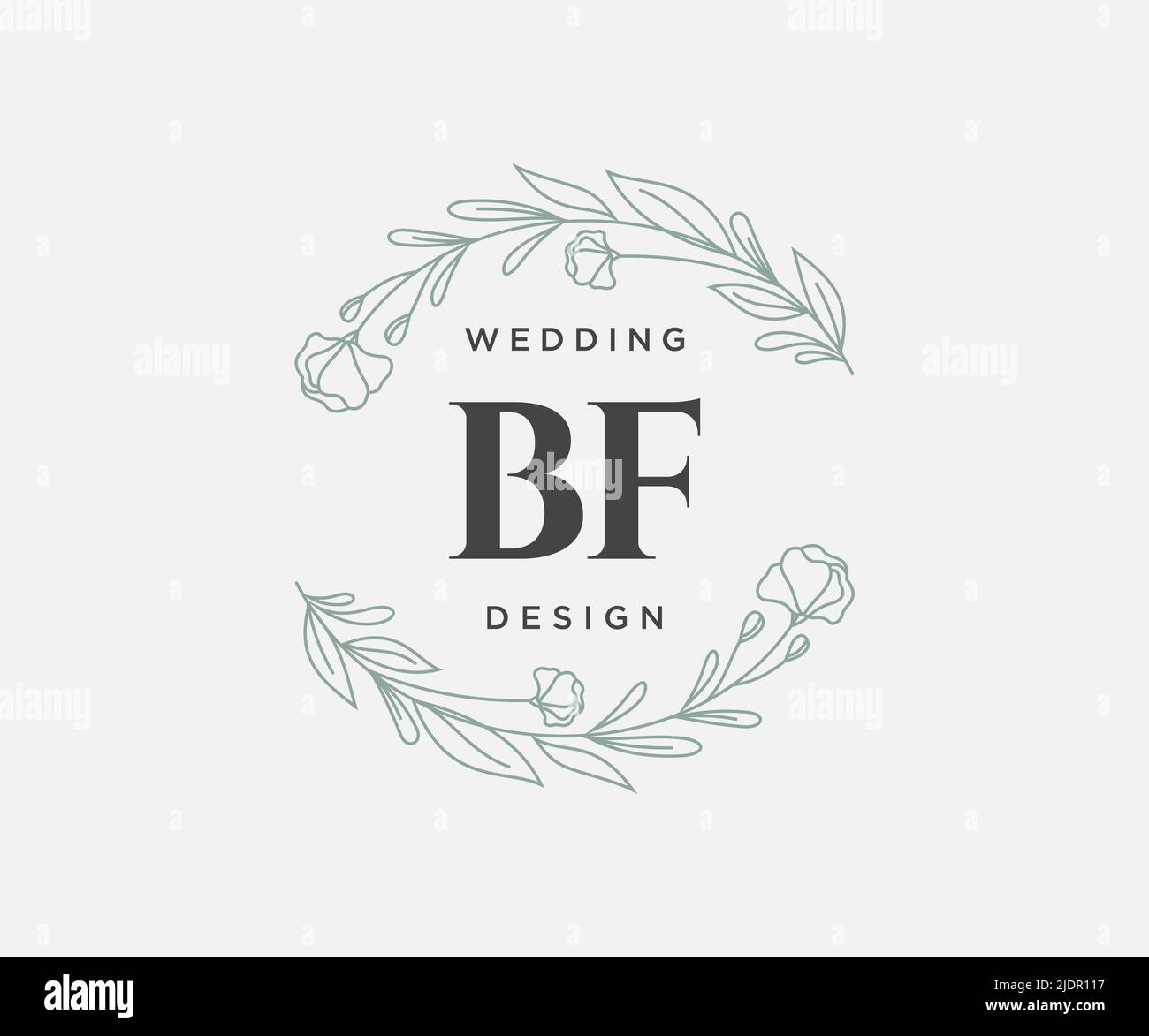 BF Initials letter Wedding monogram logos collection, hand drawn modern ...
