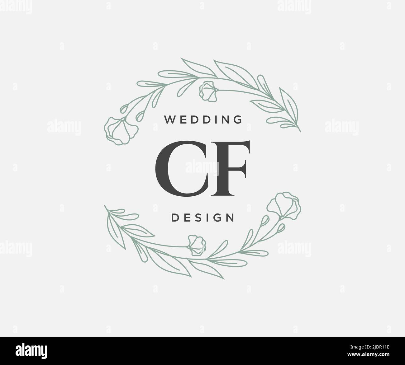 CF Initials letter Wedding monogram logos collection, hand drawn modern ...