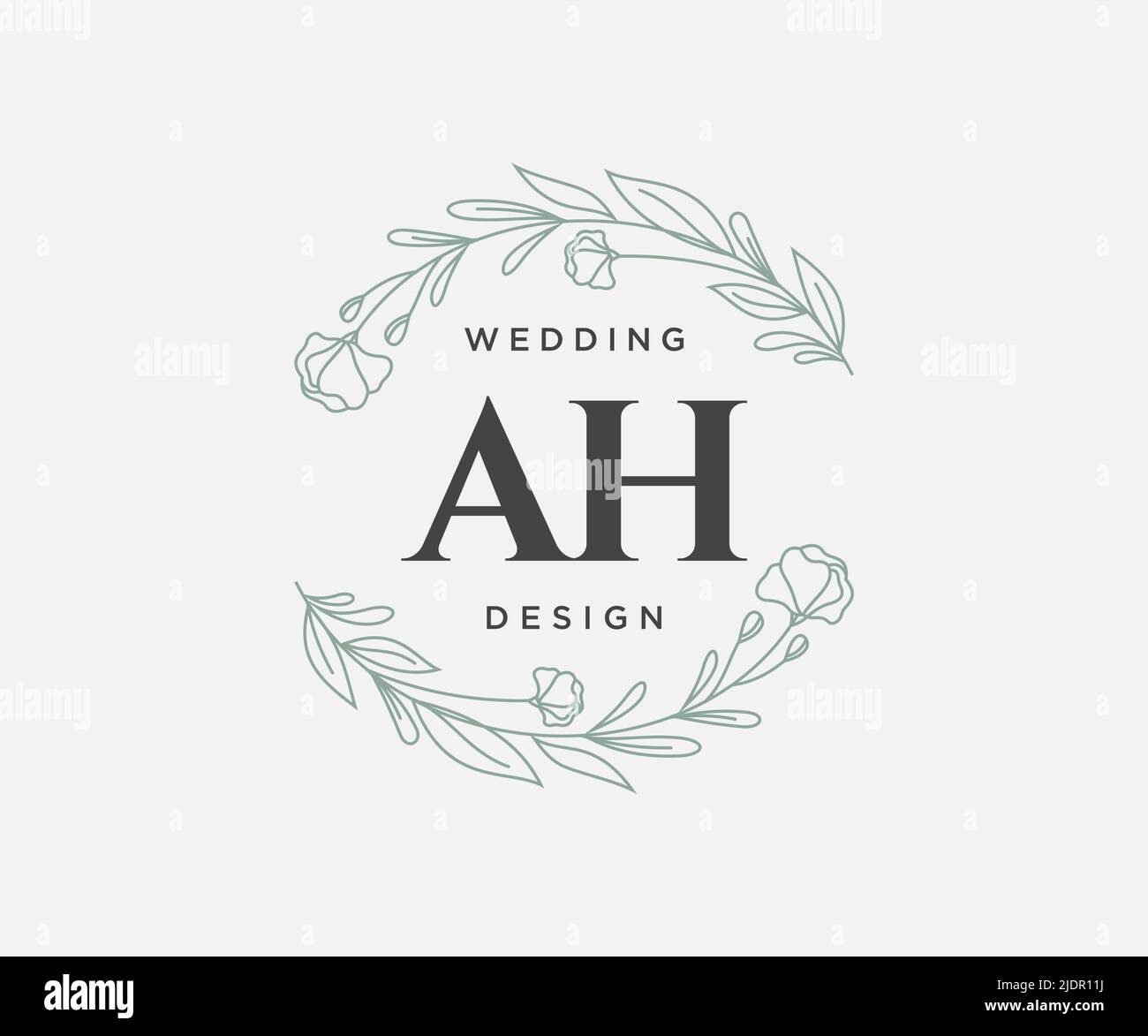 AH Initials letter Wedding monogram logos collection, hand drawn modern ...