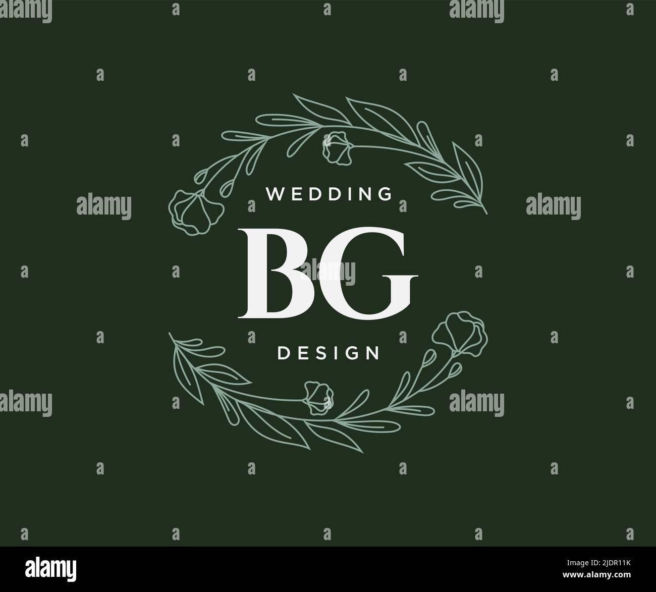 BG Initials letter Wedding monogram logos collection, hand drawn modern ...