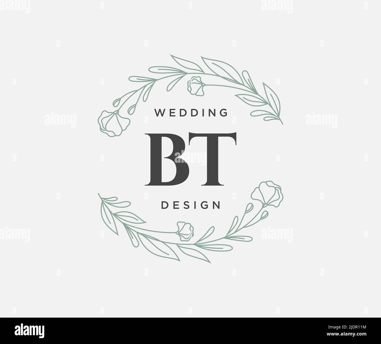 BT Initials letter Wedding monogram logos collection, hand drawn modern ...