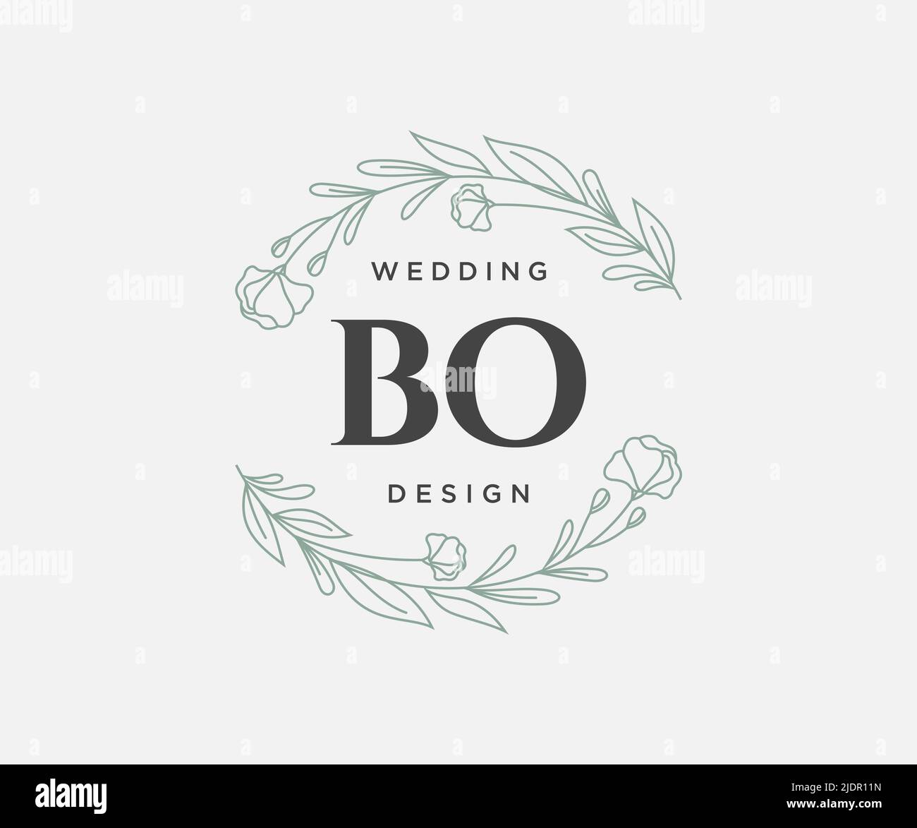 BO Initials letter Wedding monogram logos collection, hand drawn modern ...