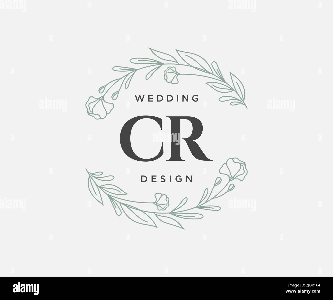 CR Initials letter Wedding monogram logos collection, hand drawn modern ...