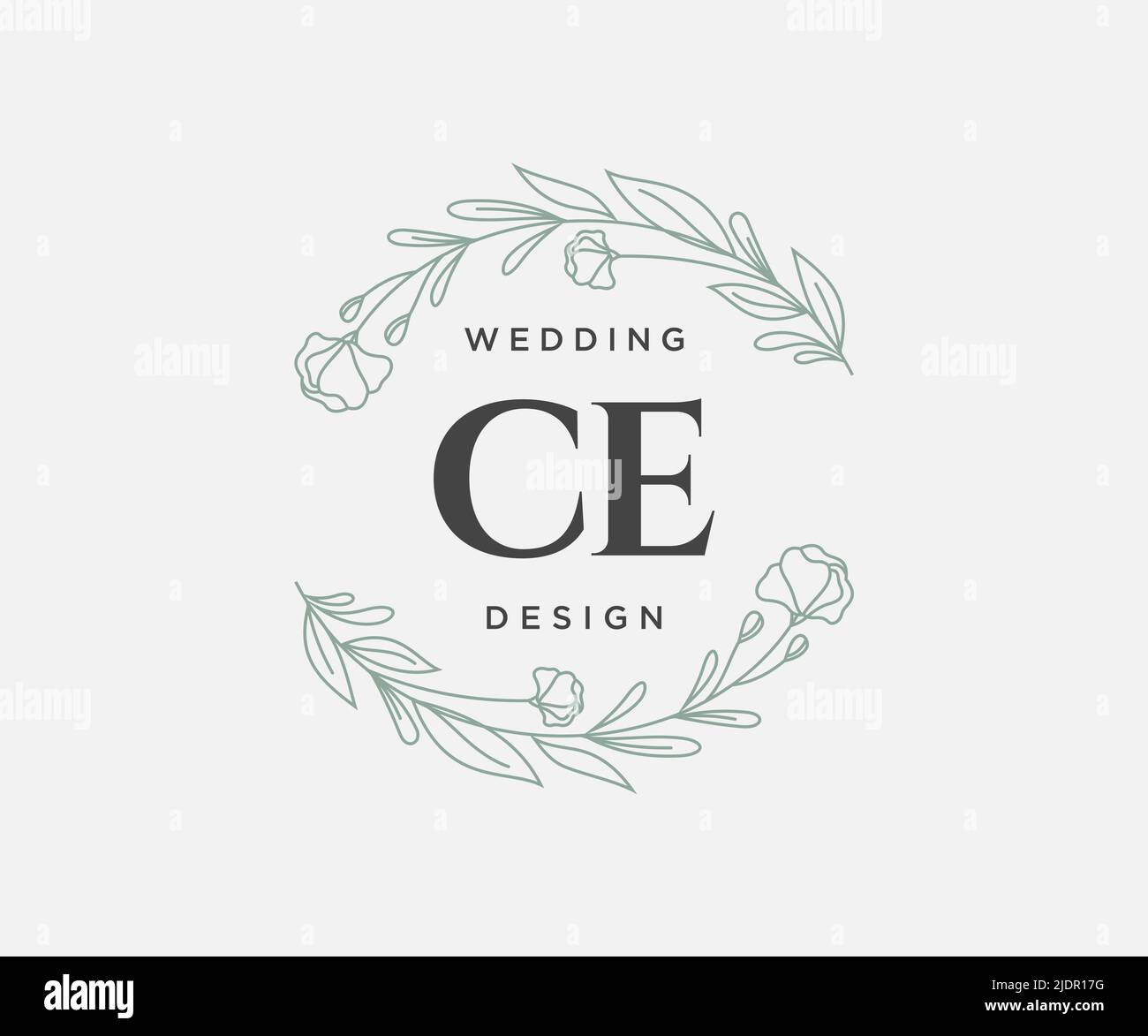 CE Initials letter Wedding monogram logos collection, hand drawn modern ...
