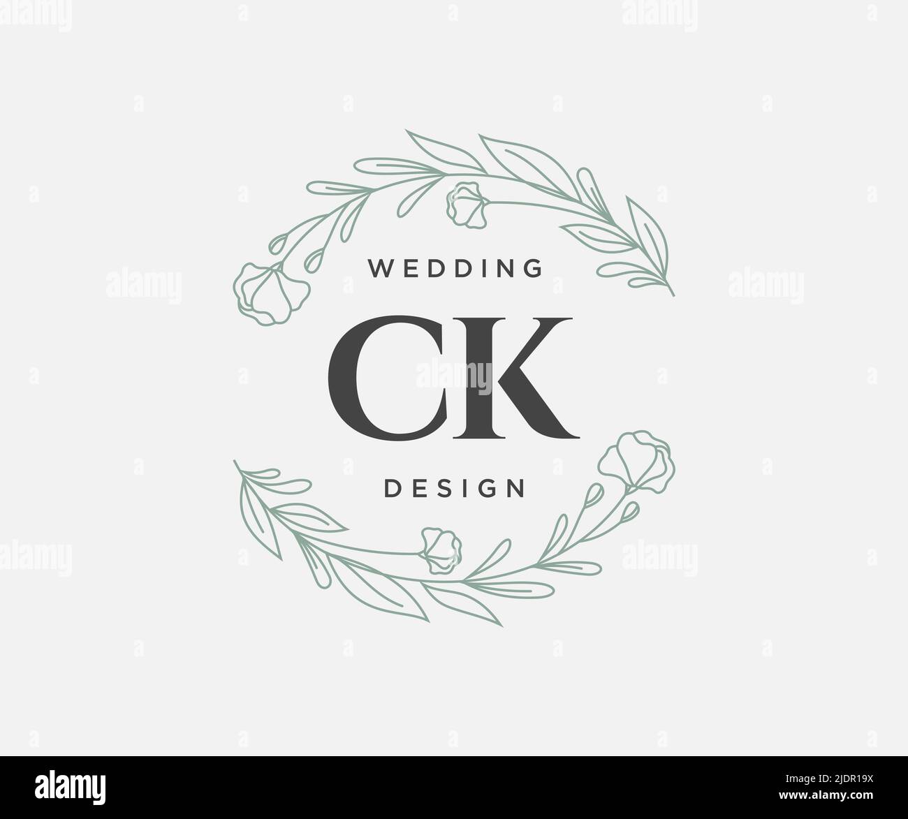 CK Initials letter Wedding monogram logos collection, hand drawn modern ...