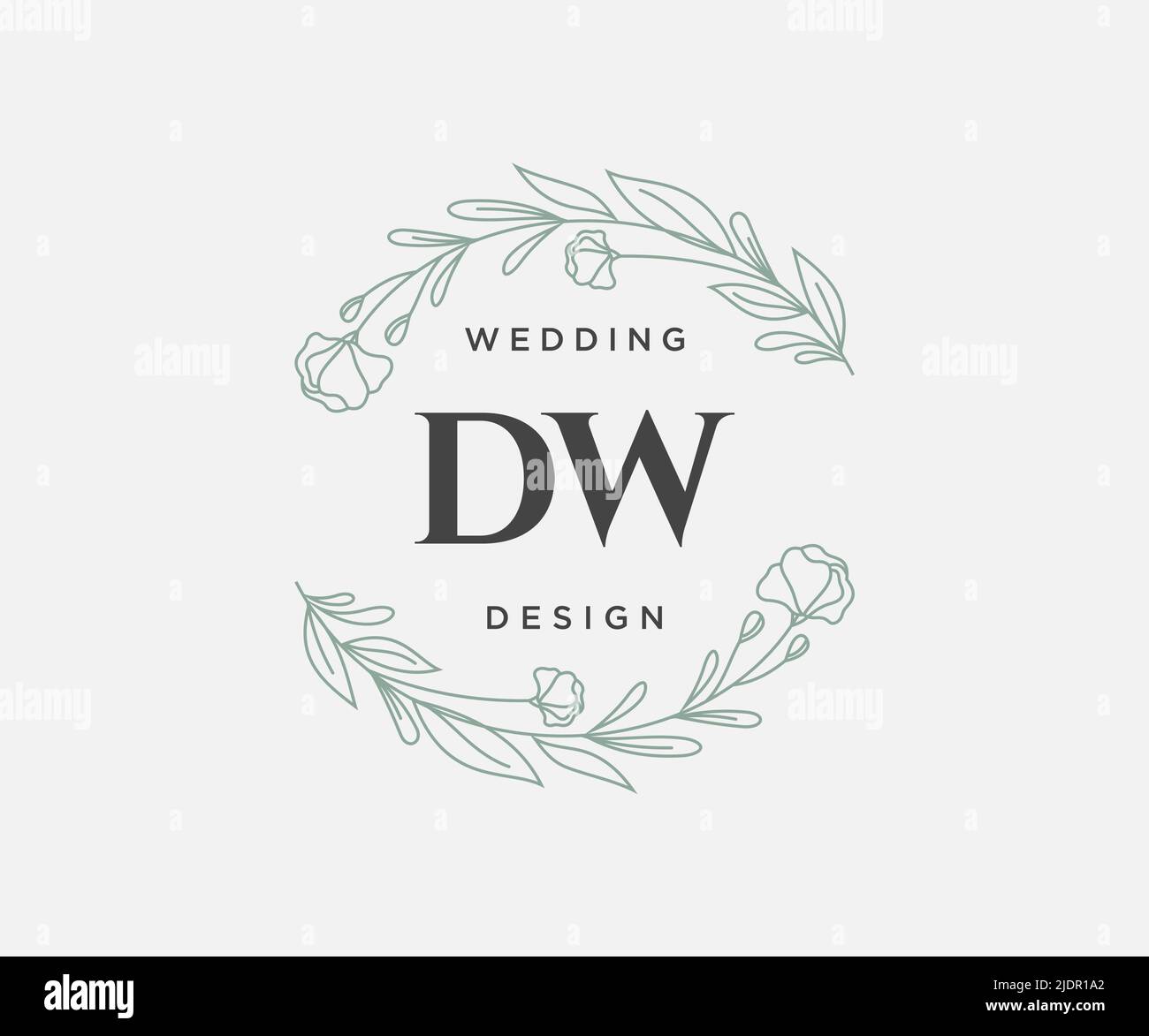 DW Initials letter Wedding monogram logos collection, hand drawn modern ...