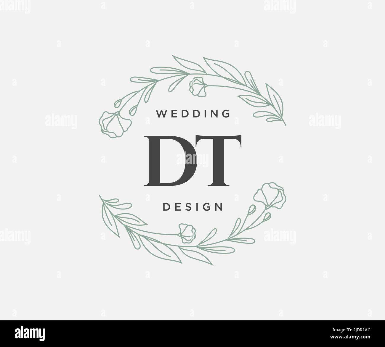 DT Initials letter Wedding monogram logos collection, hand drawn modern minimalistic and floral ...
