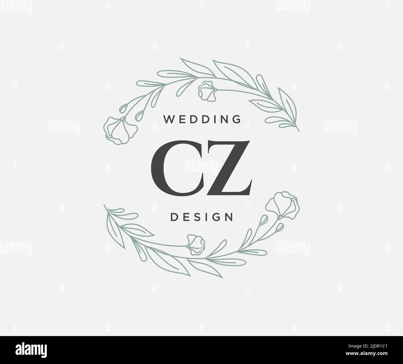 CZ Initials letter Wedding monogram logos collection, hand drawn modern ...