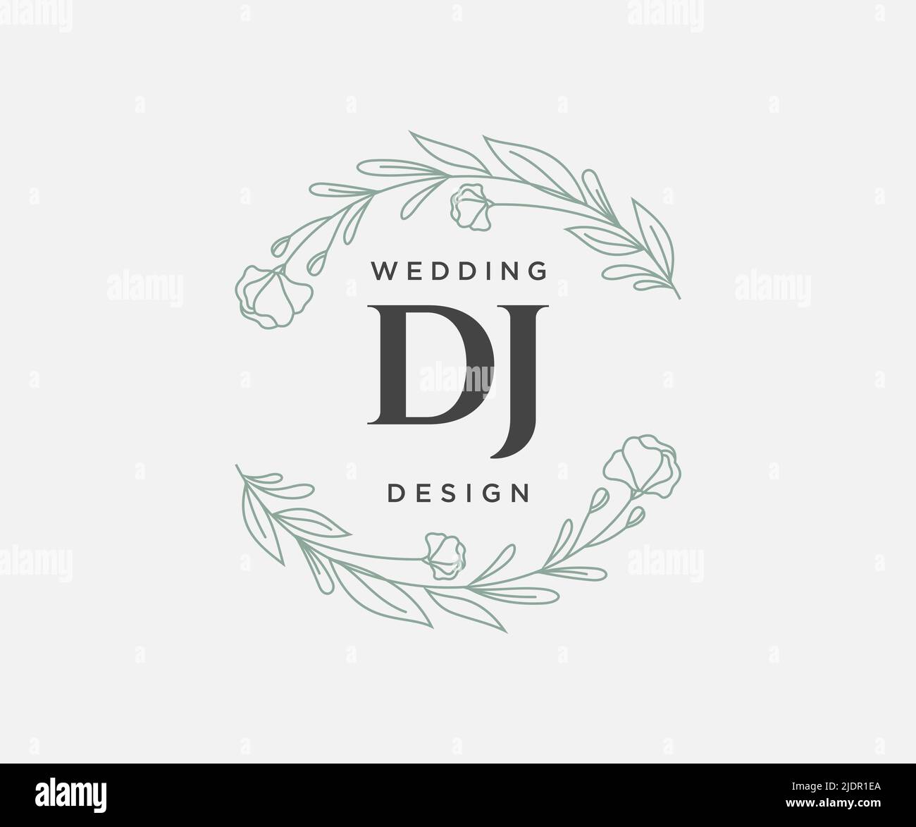 DJ Initials letter Wedding monogram logos collection, hand drawn modern ...