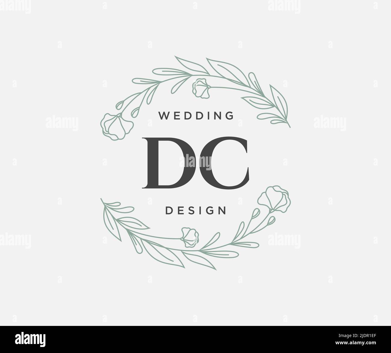 DC Initials letter Wedding monogram logos collection, hand drawn modern ...
