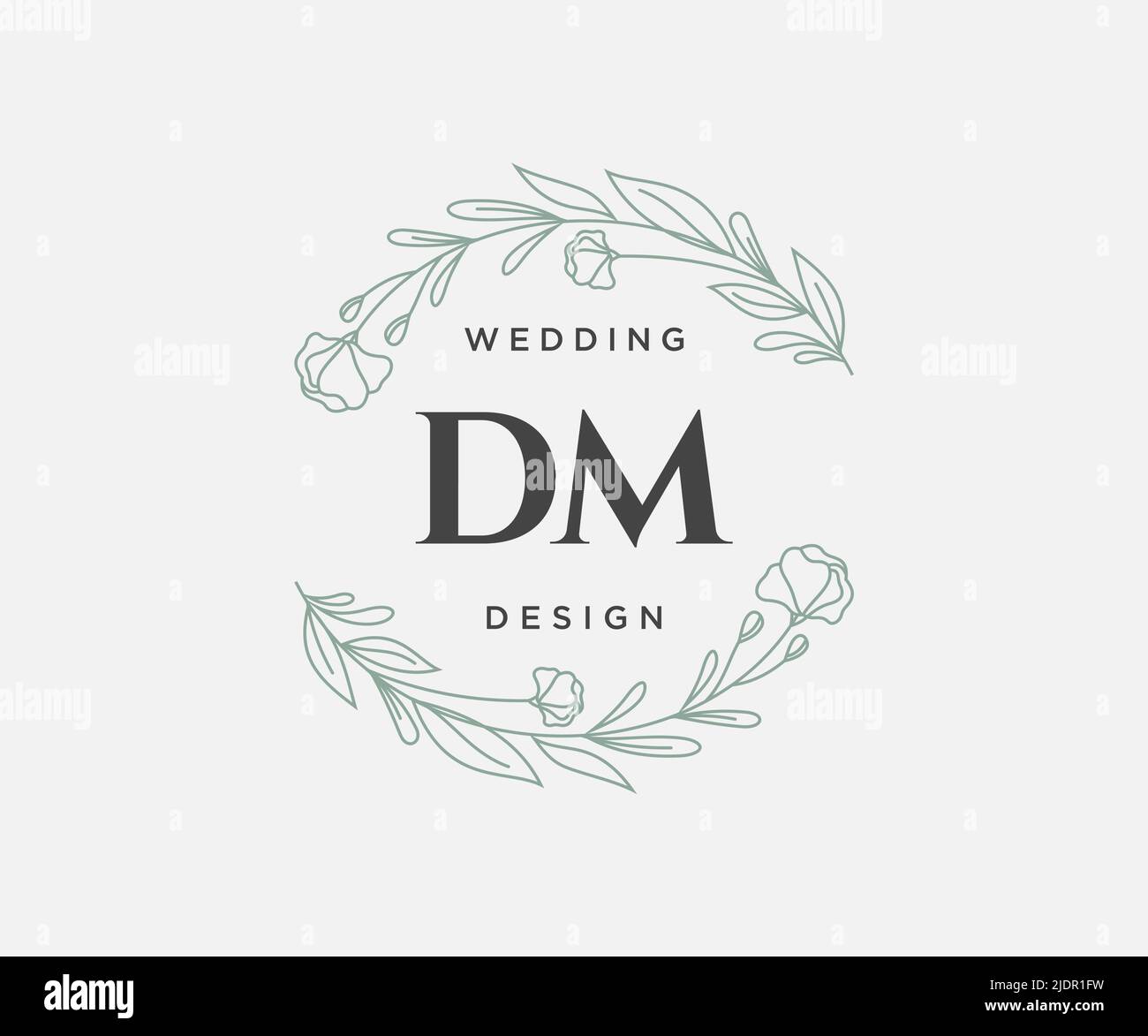 DM Initials letter Wedding monogram logos collection, hand drawn modern ...