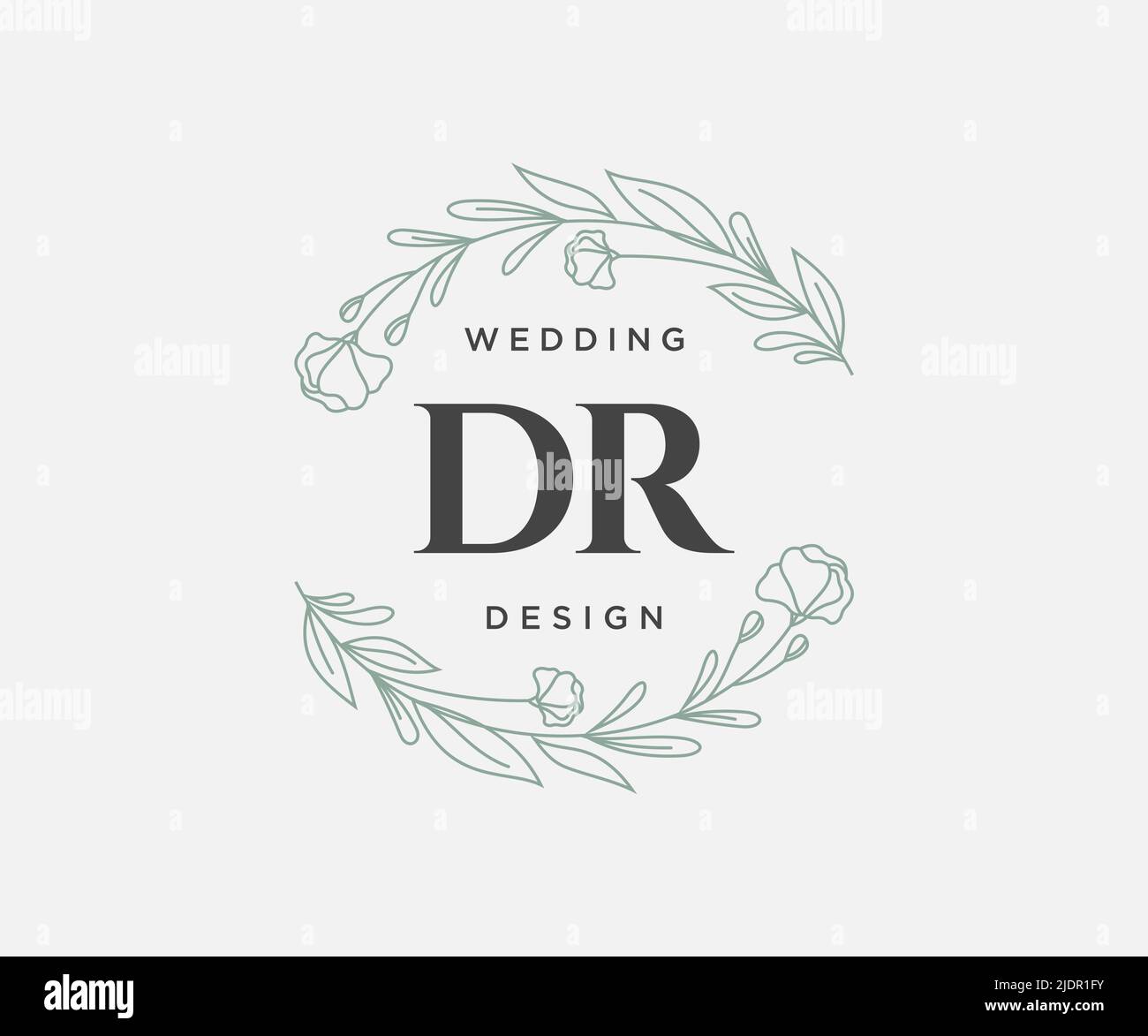 DR Initials letter Wedding monogram logos collection, hand drawn modern ...