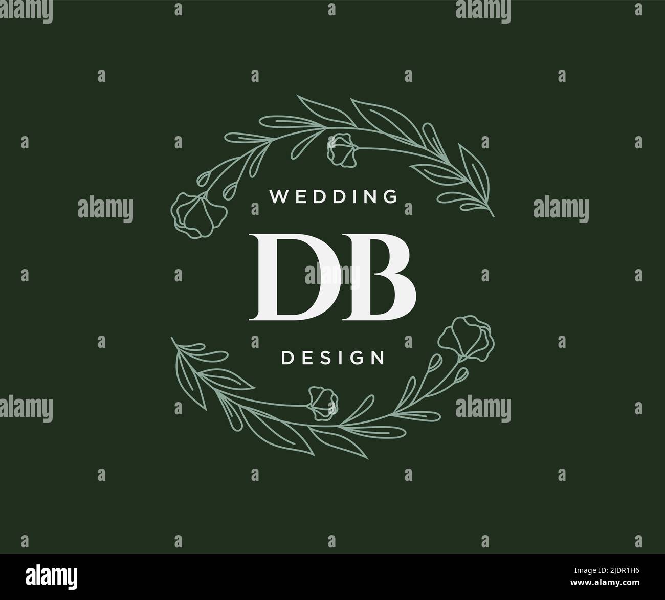 DB Initials letter Wedding monogram logos collection, hand drawn modern ...