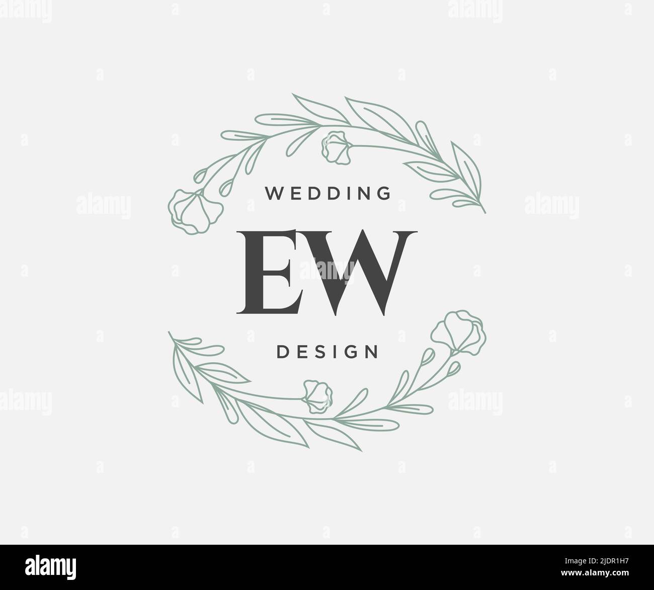 EW Initials letter Wedding monogram logos collection, hand drawn modern ...