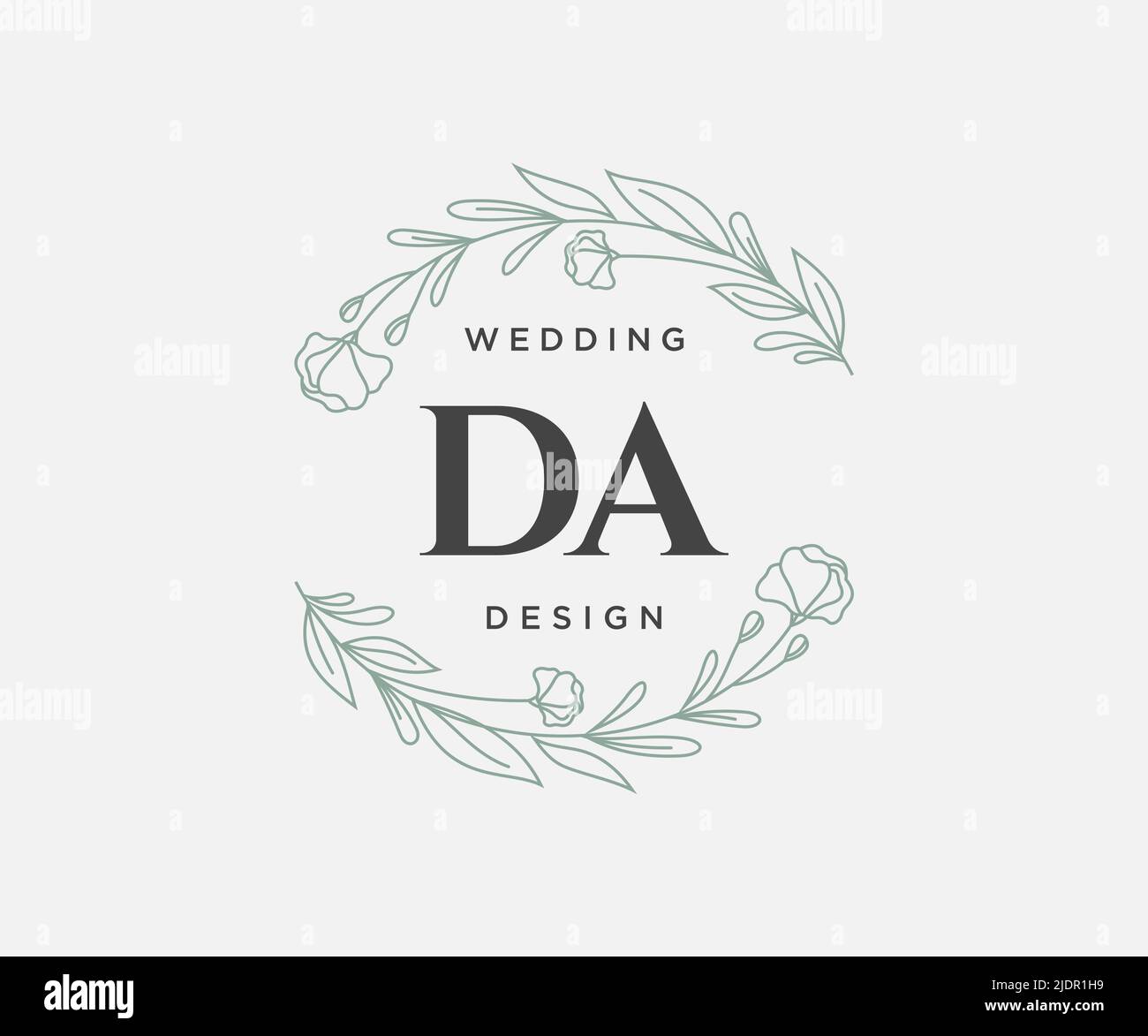 DA Initials letter Wedding monogram logos collection, hand drawn modern ...