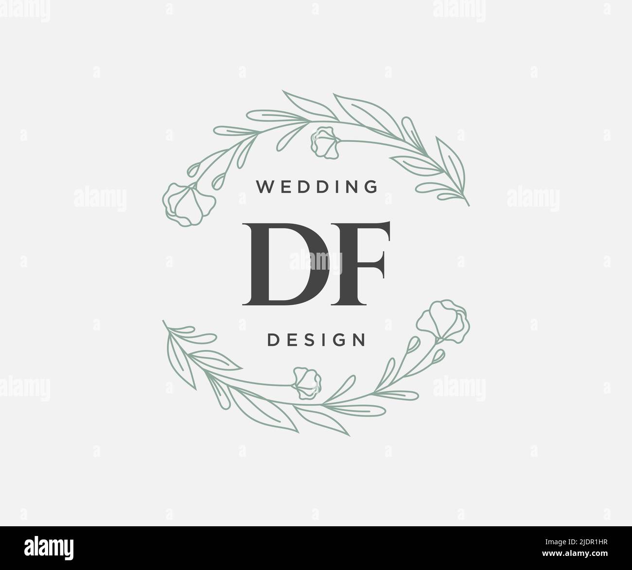 DF Initials letter Wedding monogram logos collection, hand drawn modern ...