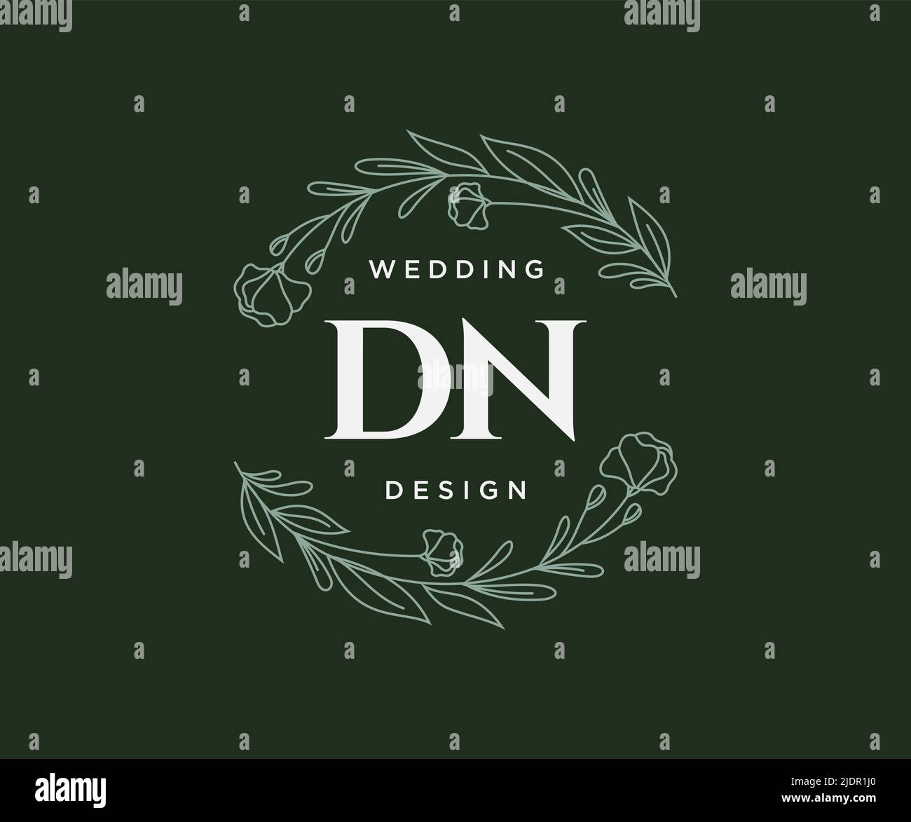 DN Initials letter Wedding monogram logos collection, hand drawn modern ...