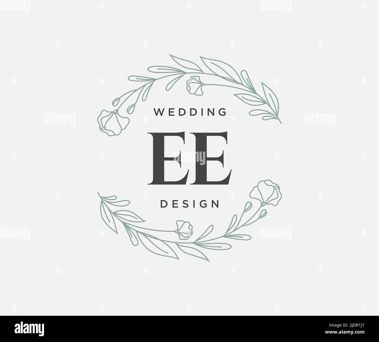 EE Initials letter Wedding monogram logos collection, hand drawn modern ...