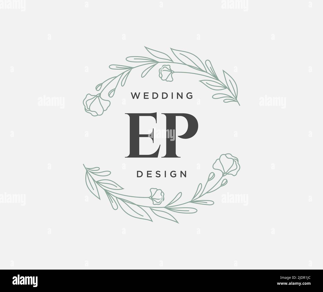 EP Initials letter Wedding monogram logos collection, hand drawn modern ...