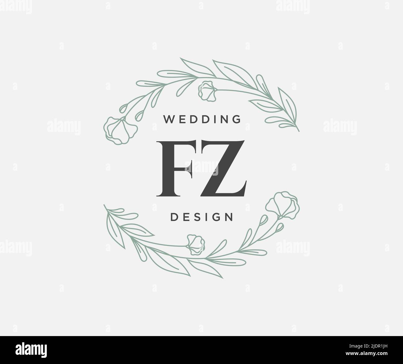 FZ Initials letter Wedding monogram logos collection, hand drawn modern ...