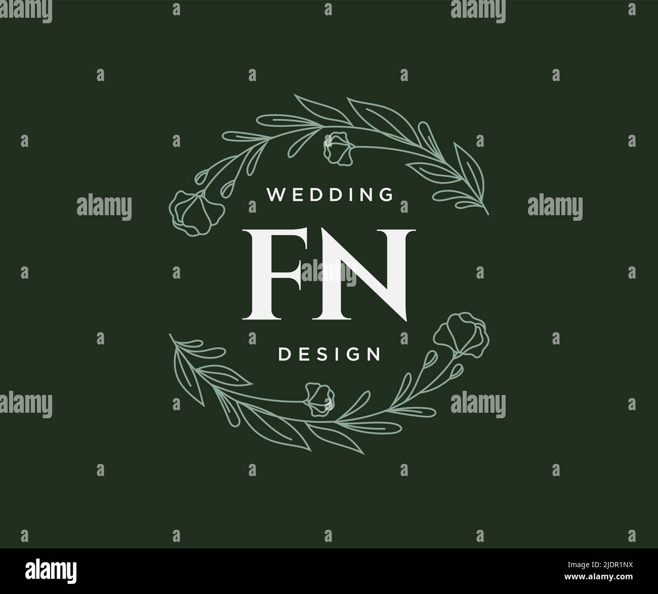 FN Initials letter Wedding monogram logos collection, hand drawn modern ...