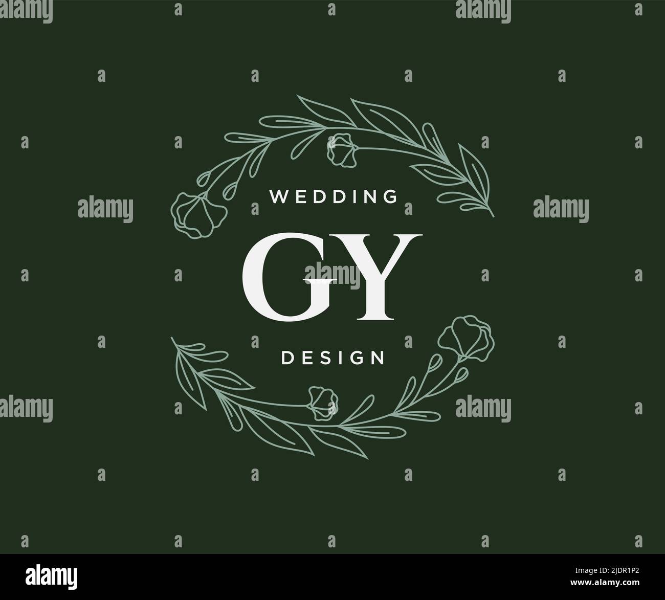 GY Initials letter Wedding monogram logos collection, hand drawn modern minimalistic and floral ...