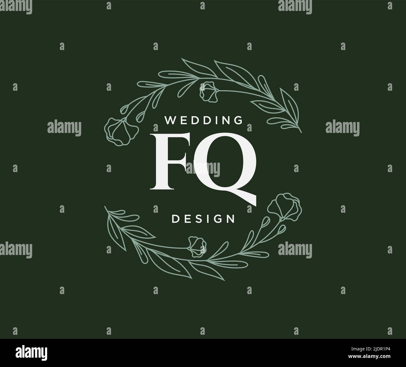 FQ Initials letter Wedding monogram logos collection, hand drawn modern ...