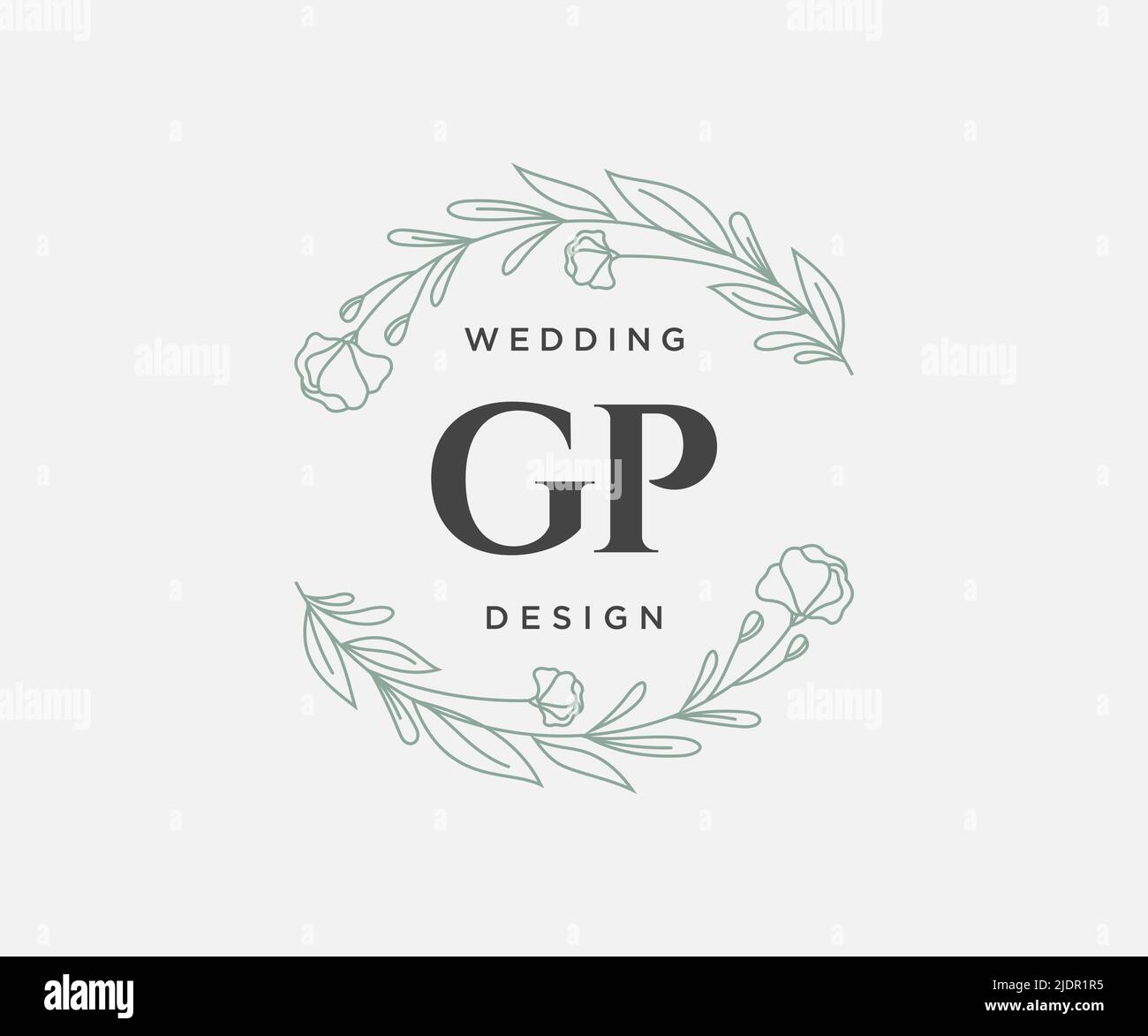 GP Initials letter Wedding monogram logos collection, hand drawn modern ...
