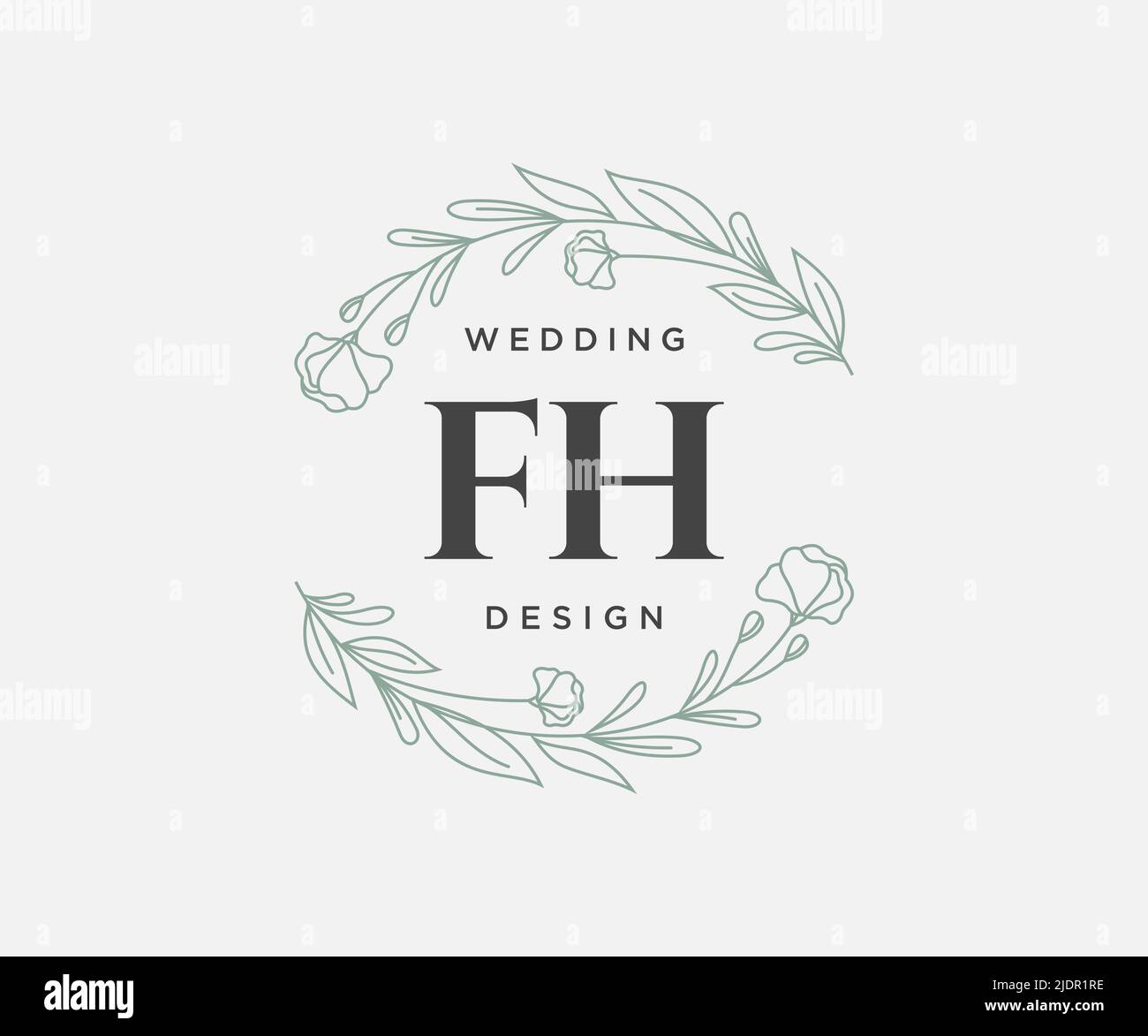 FH Initials letter Wedding monogram logos collection, hand drawn modern ...