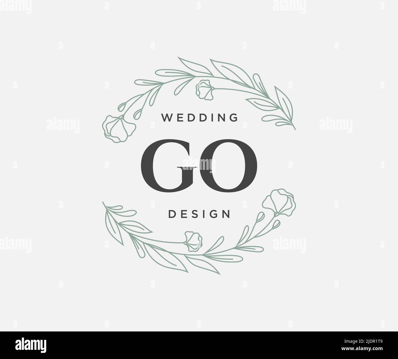GO Initials letter Wedding monogram logos collection, hand drawn modern ...