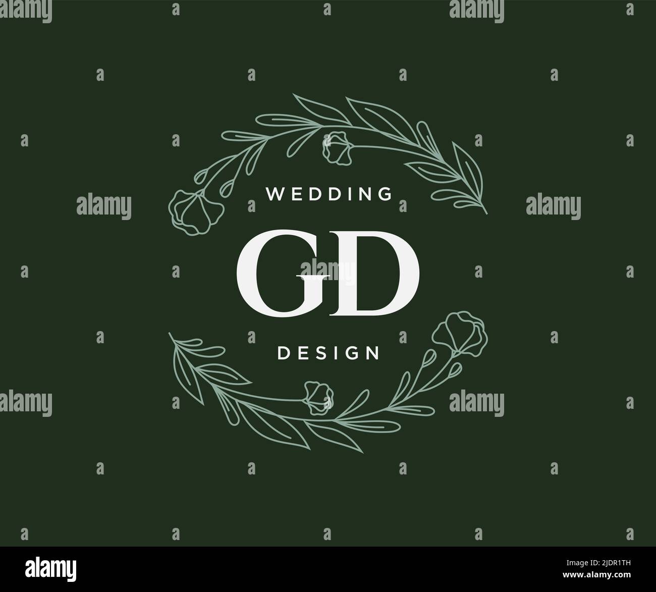 GD Initials letter Wedding monogram logos collection, hand drawn modern ...