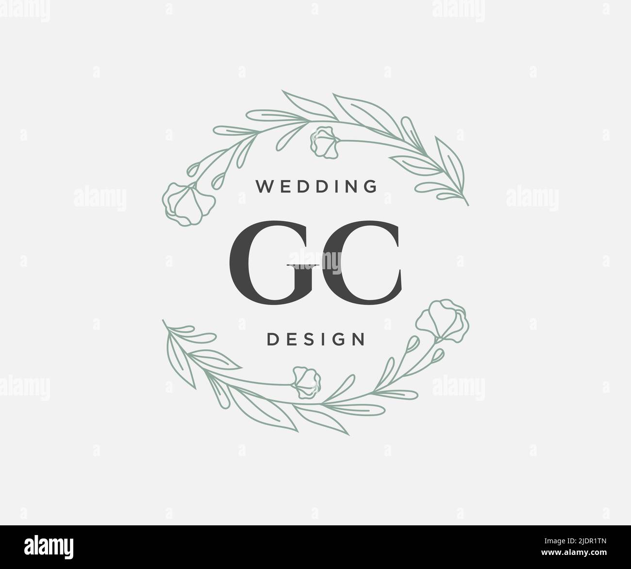 GC Initials letter Wedding monogram logos collection, hand drawn modern ...