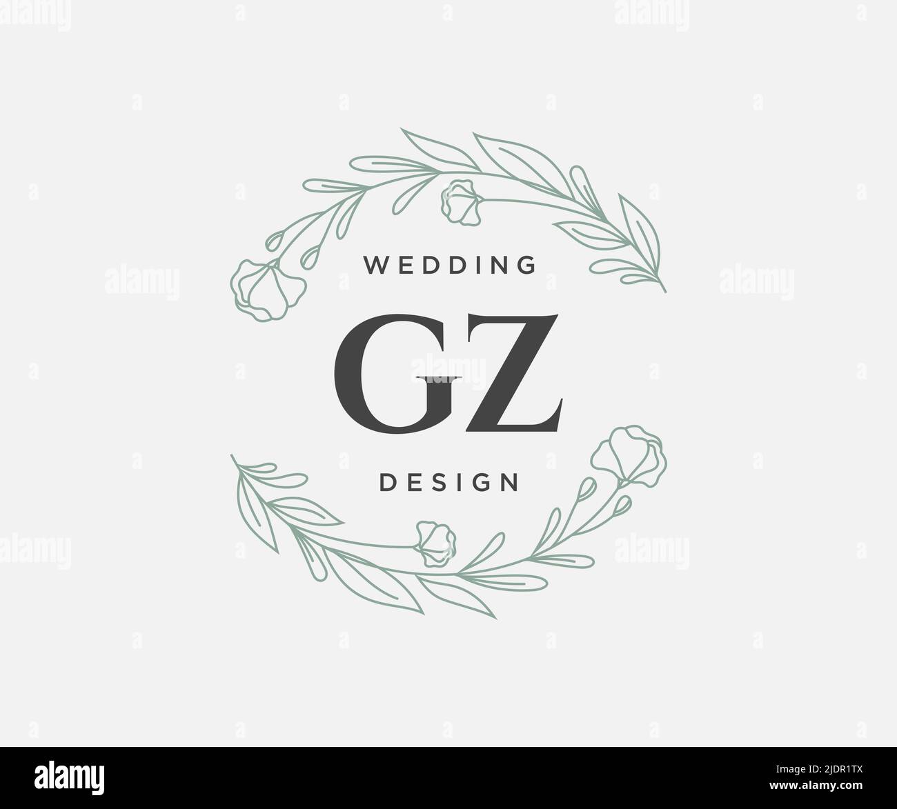 GZ Initials letter Wedding monogram logos collection, hand drawn modern ...