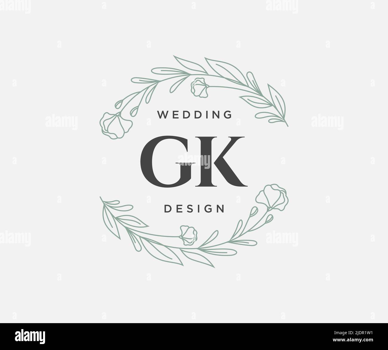 GK Initials letter Wedding monogram logos collection, hand drawn modern ...