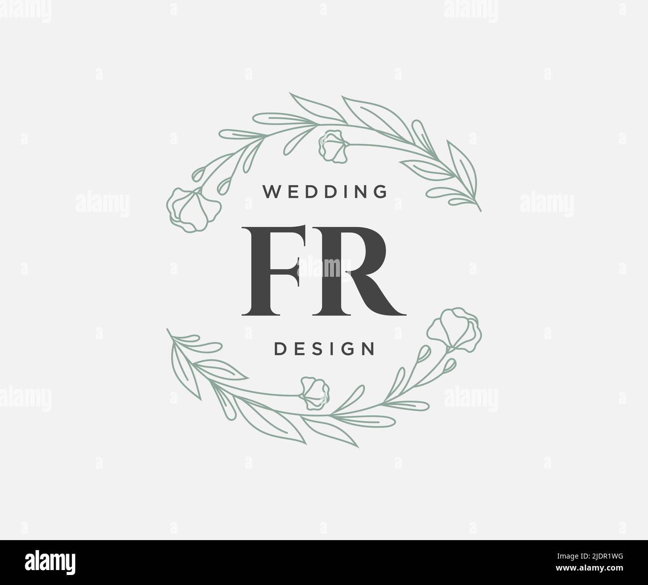 FR Initials letter Wedding monogram logos collection, hand drawn modern ...